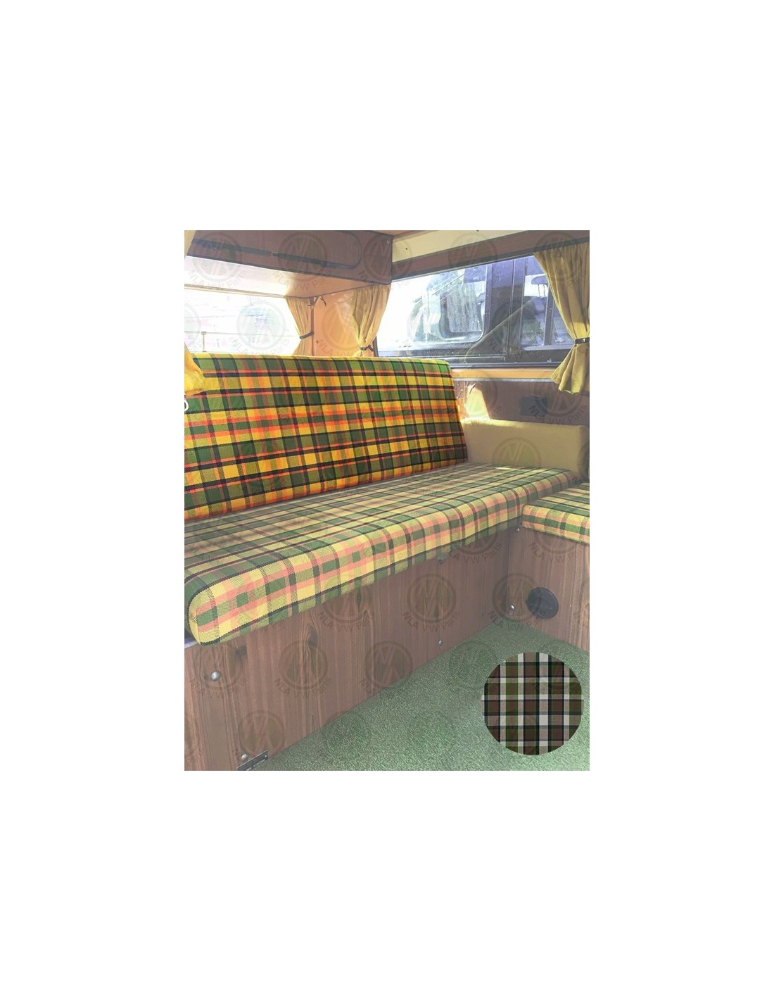 Westfalia Helsinki Full Width Rock and Roll Backrest Cover Beige Plaid ...